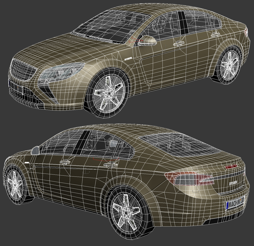 generic cars sedan 3d model