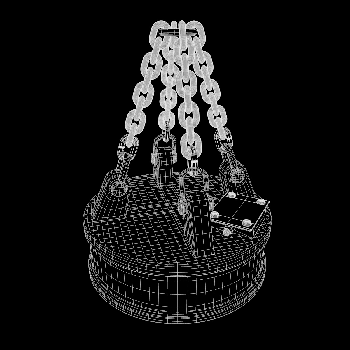 3d model industrial magnet crane