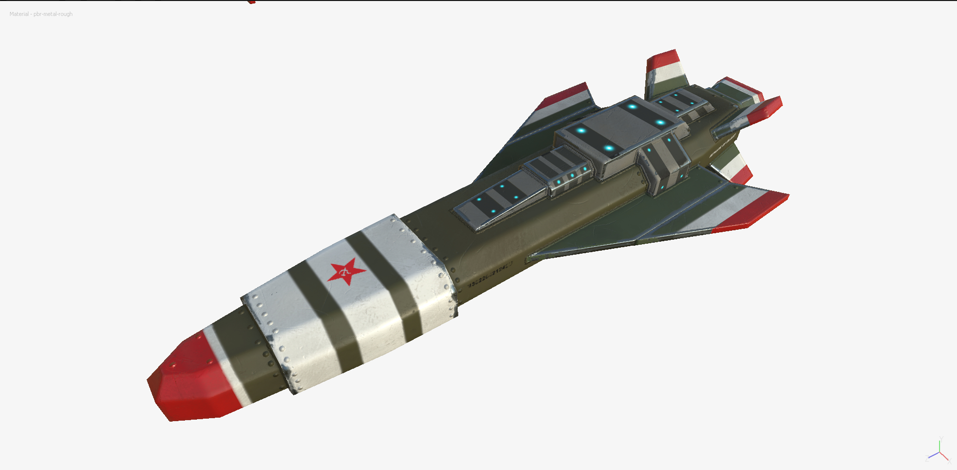 sci-fi missiles set 3d model