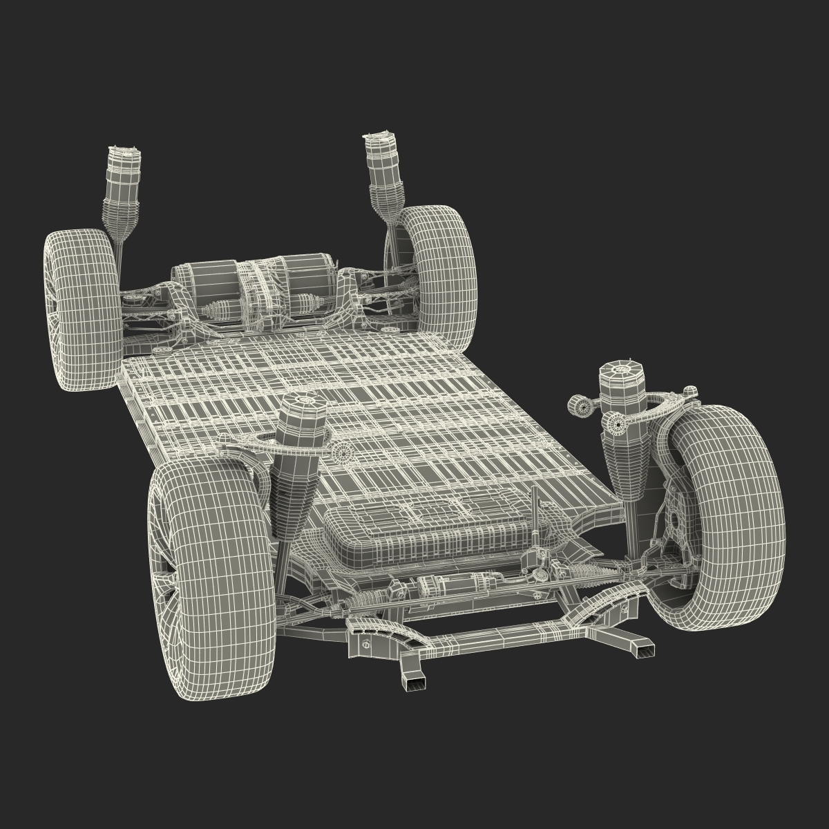 tesla s chassis 2 3d max