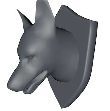 3d mounted jackal head