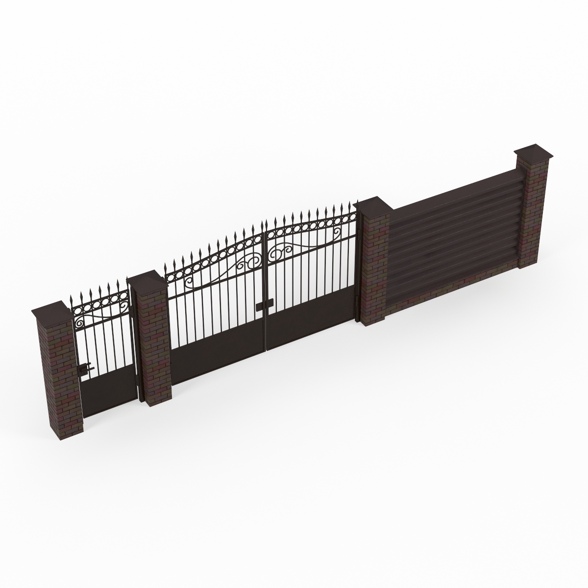3ds max wrought iron gate fence