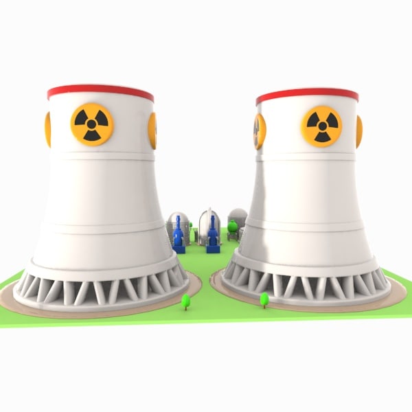 3d cartoon nuclear power