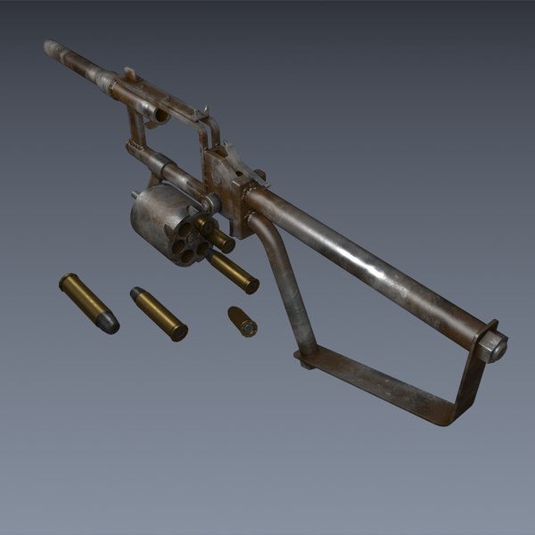 3d post-apocalyptic revolver model