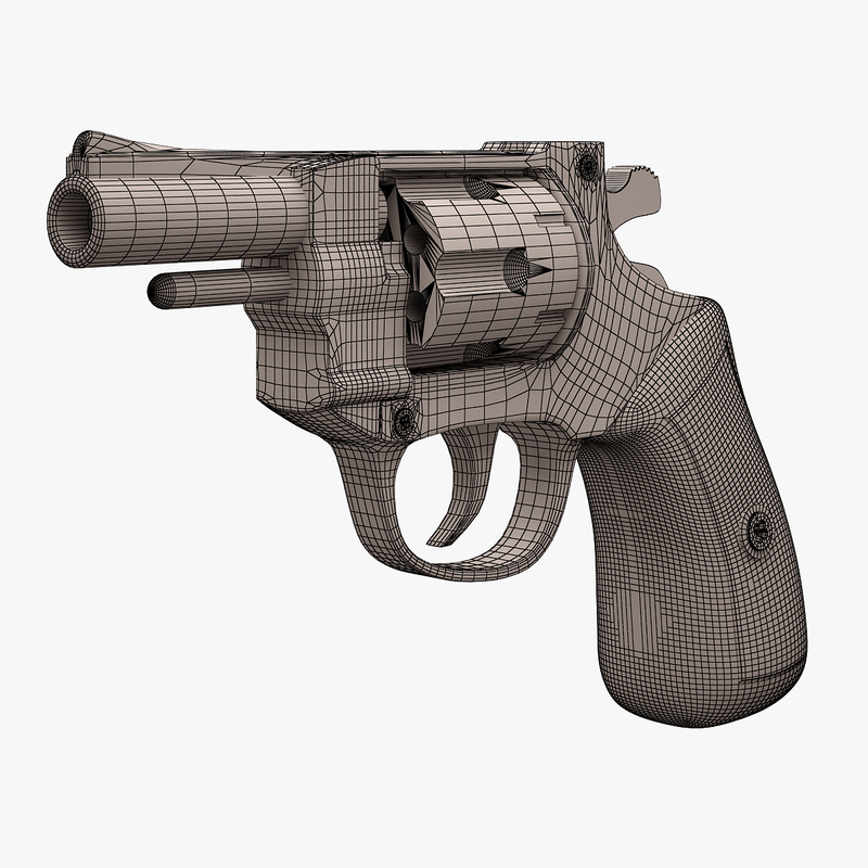 3d revolver model