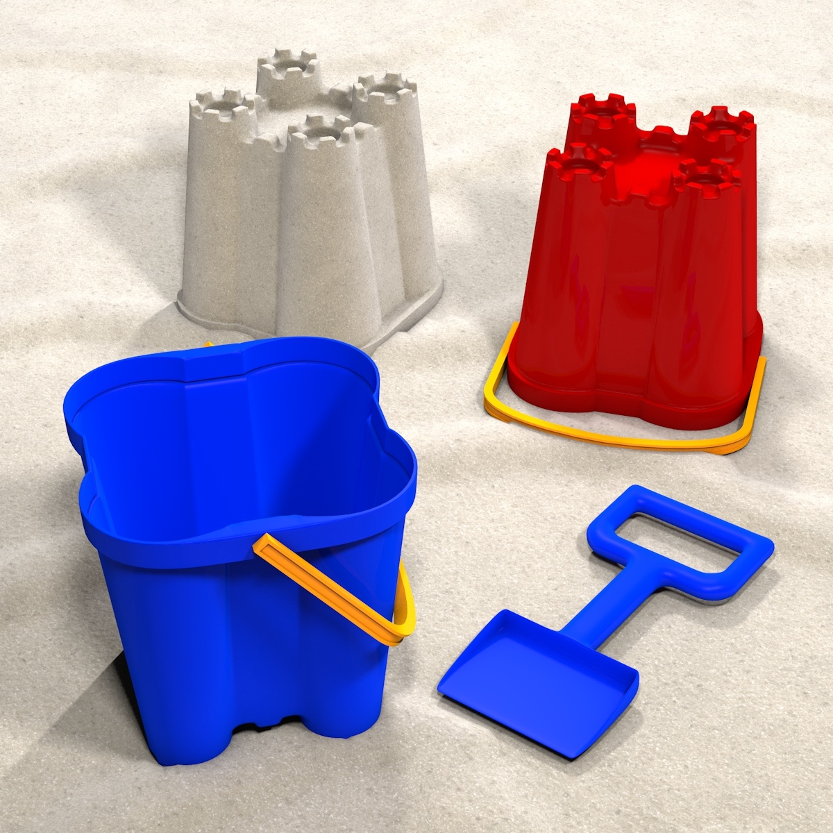 3d model sand castle bucket