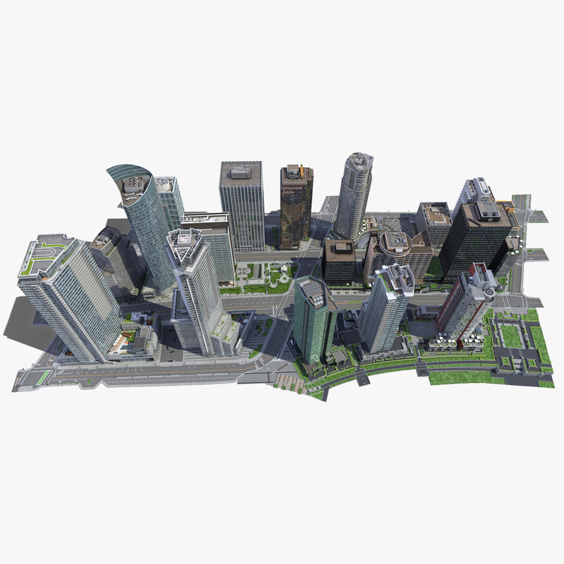 3d city block
