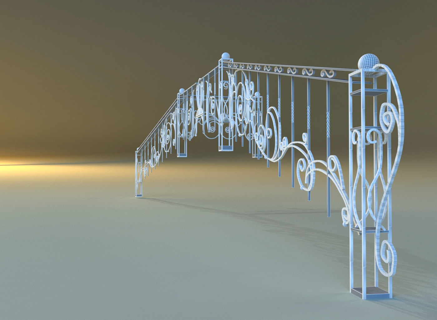 3d iron railing model