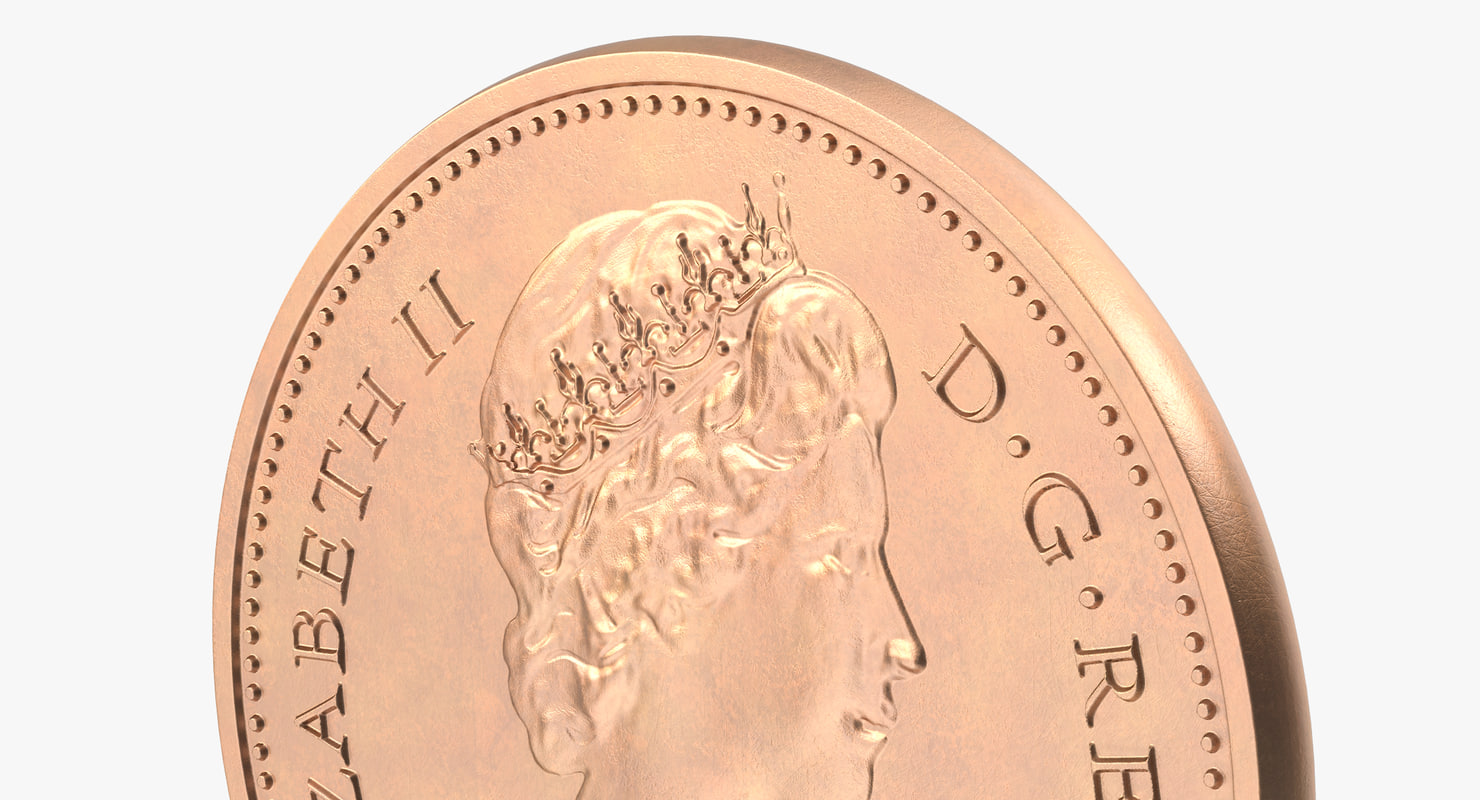 3d 1 cent dollar coins model
