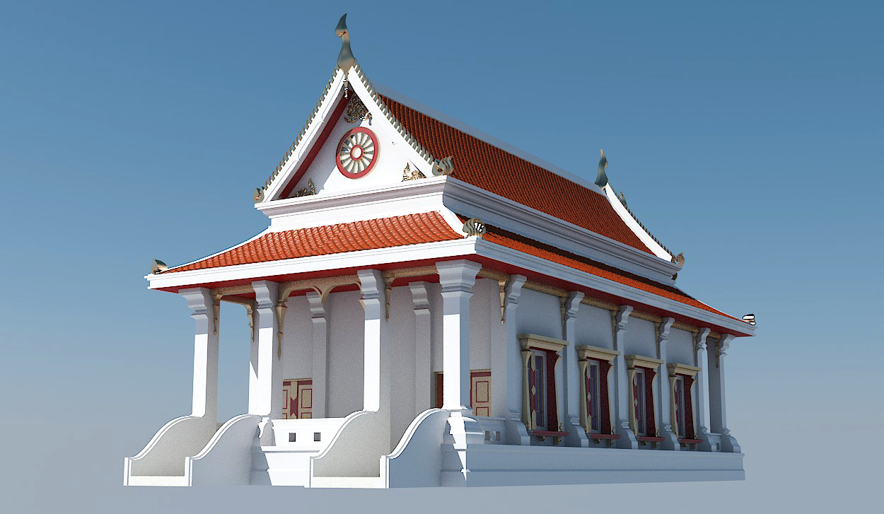 thai temple 3d model