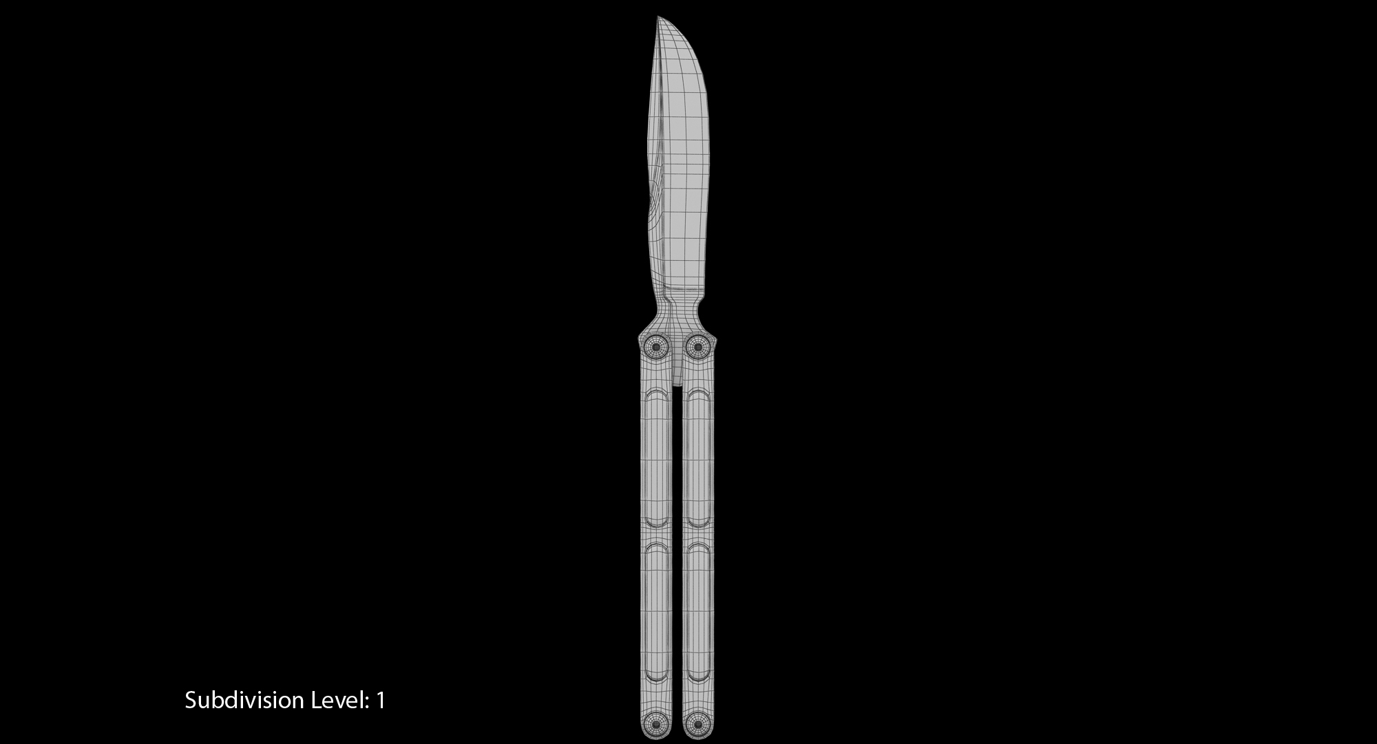 3d balisong butterfly knife wooden model