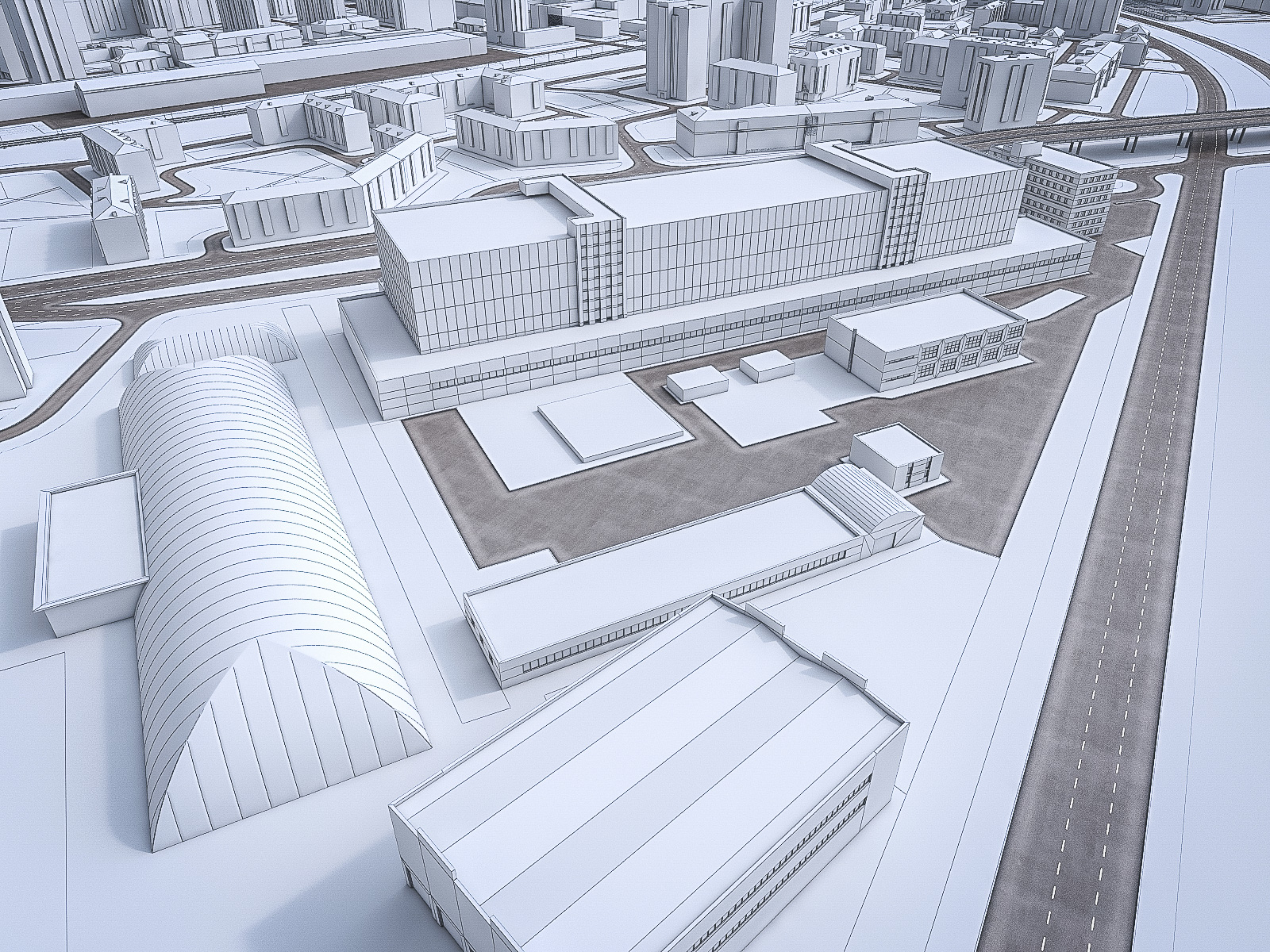 3d urban area model