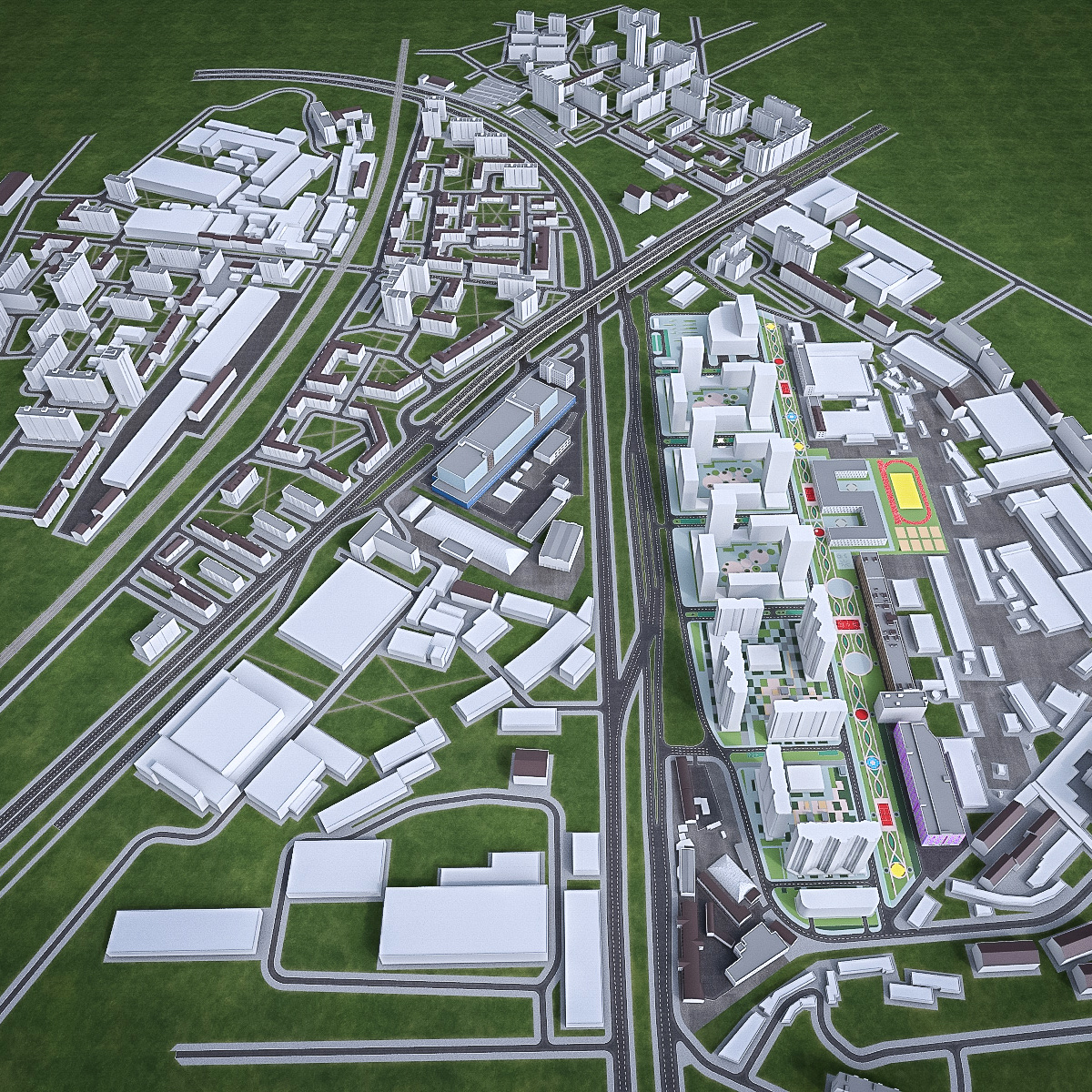 3d urban area model