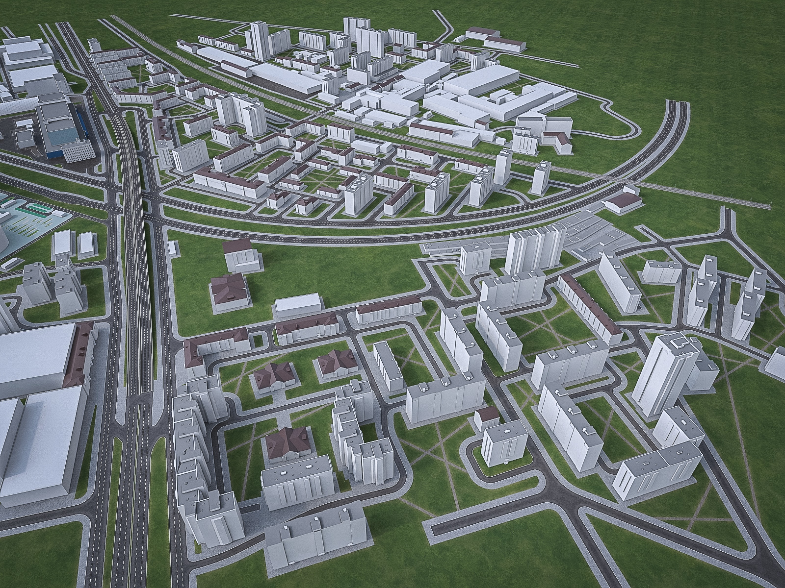 3d urban area model