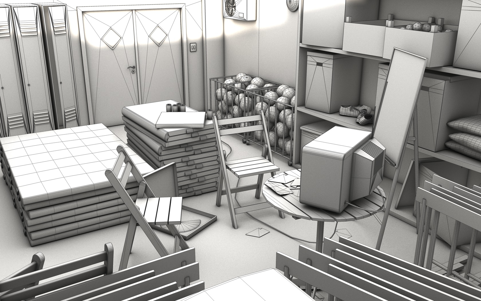 c4d physical gym storage room