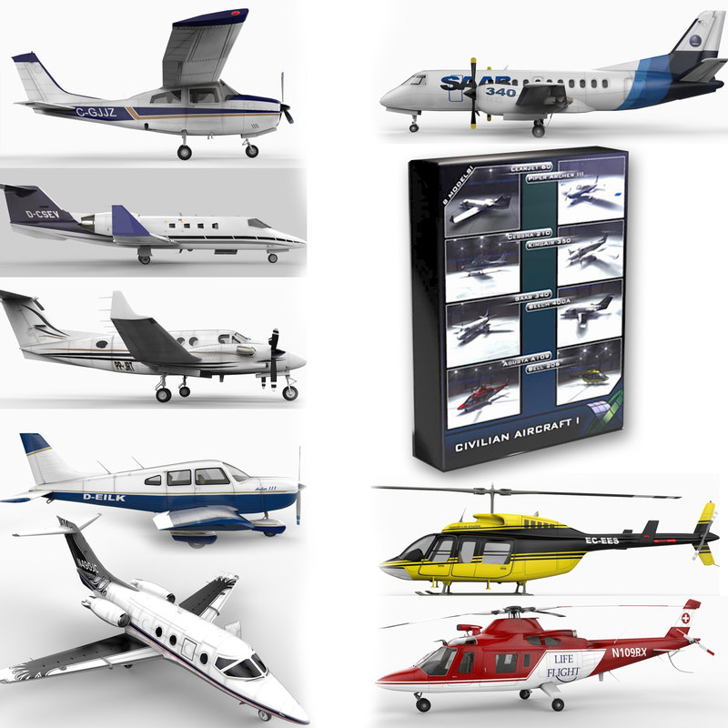 3d civilian aircraft model