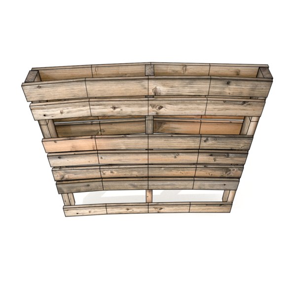 3d model reversible pallet damaged