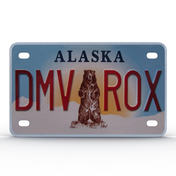 3d alaska license plate