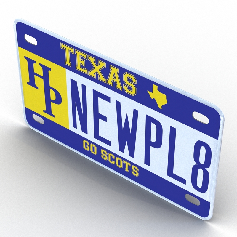 3d model texas license plate