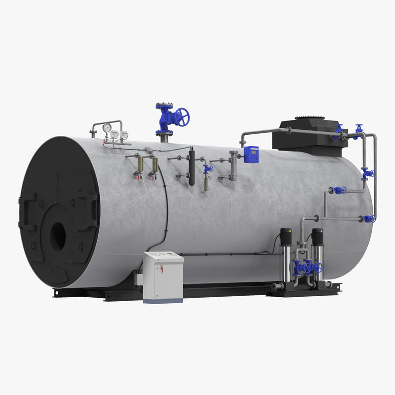industrial gas steam generator 3d model