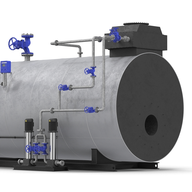 industrial gas steam generator 3d model