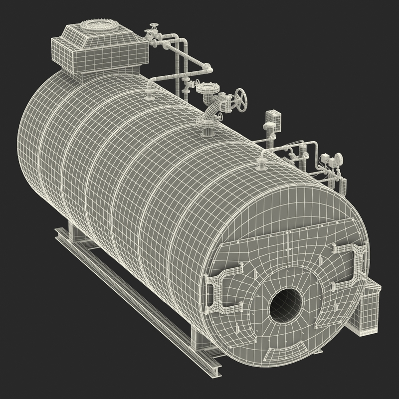 industrial gas steam generator 3d model