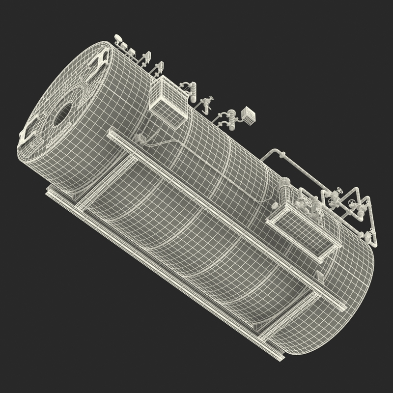 industrial gas steam generator 3d model
