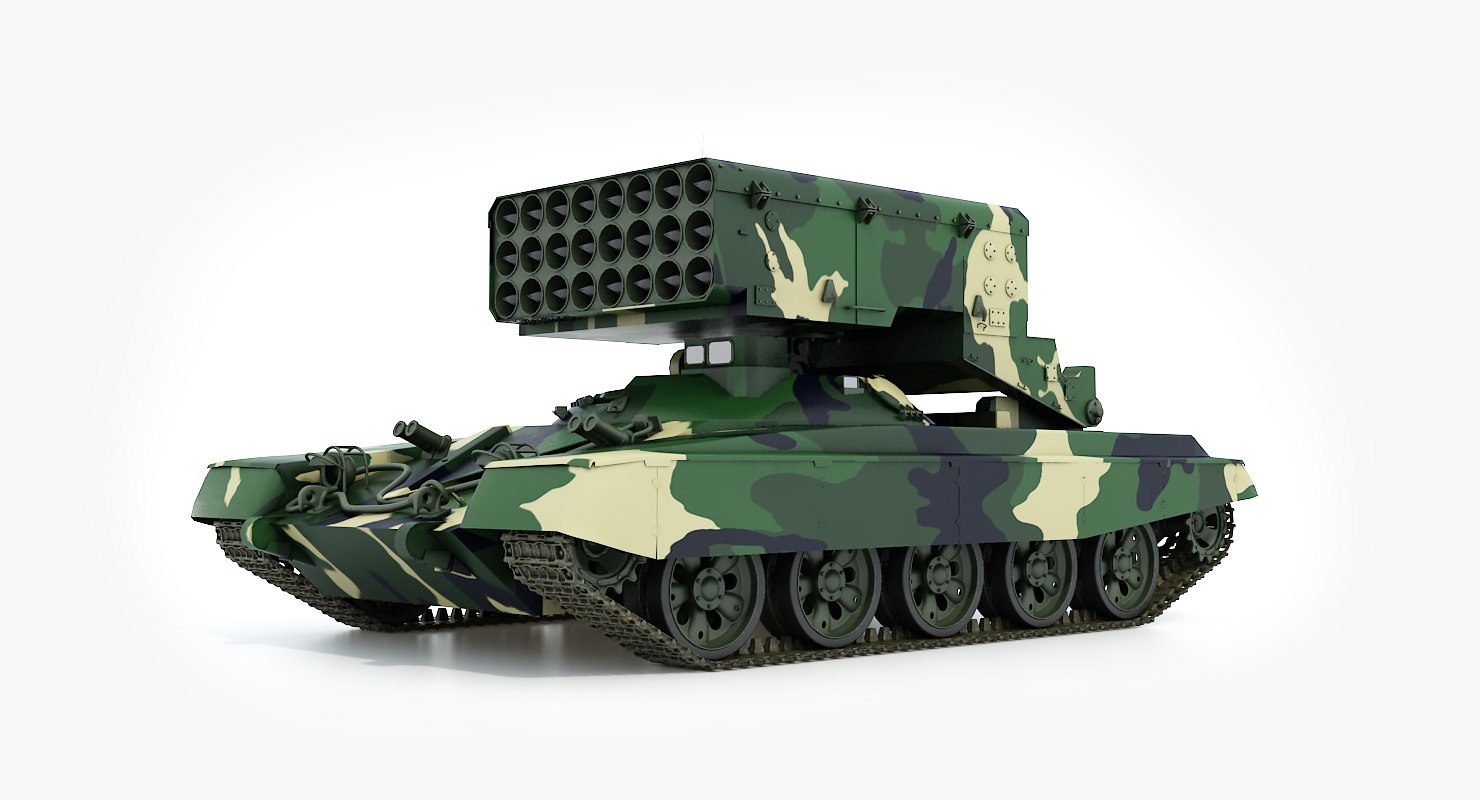 3d model tos-1 buratino rocket launcher