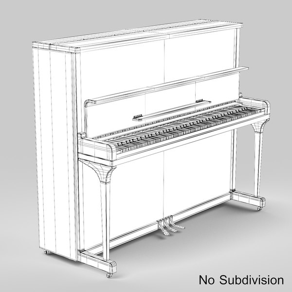 3d model black piano upright 1