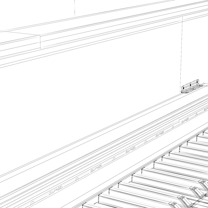 3d model black piano upright 1