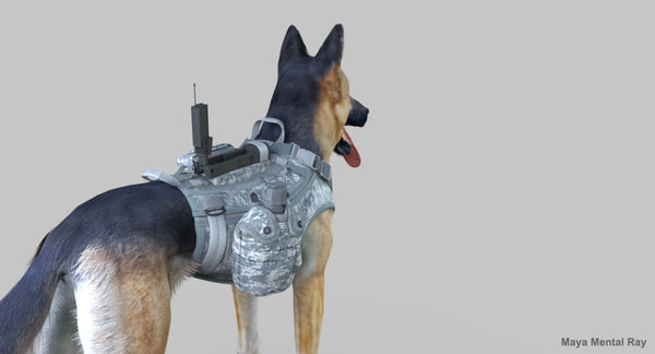 military dog 3 3d max