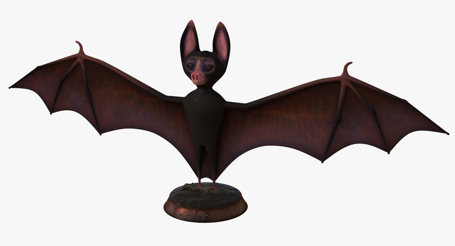 cartoon bat rigged 3d obj