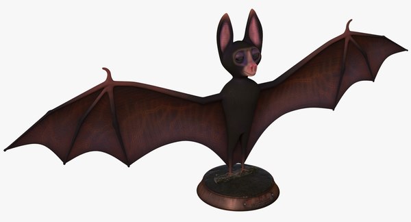 cartoon bat rigged 3d obj