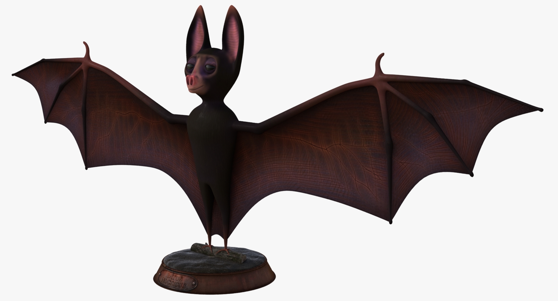 cartoon bat rigged 3d obj