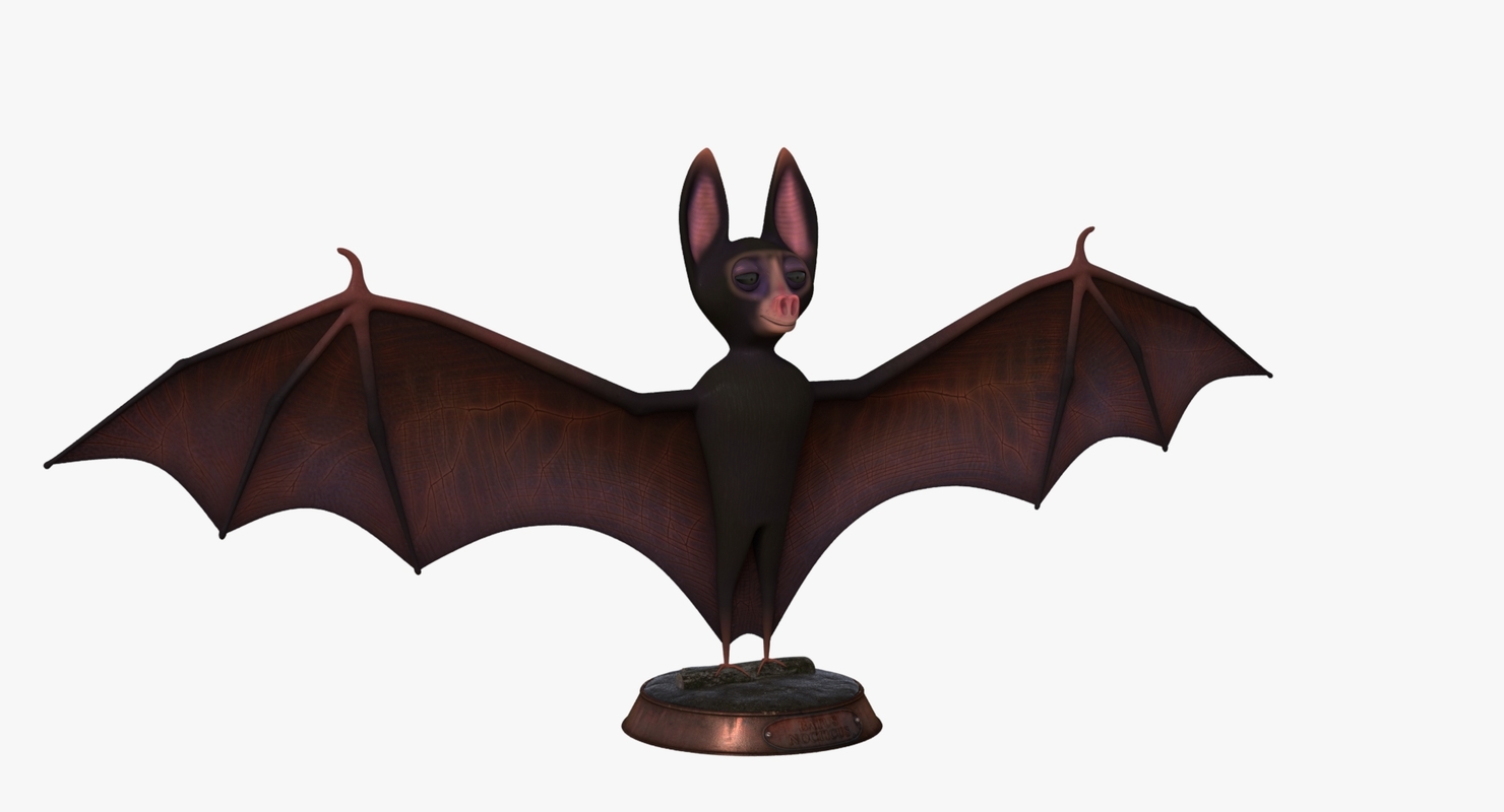 cartoon bat rigged 3d obj