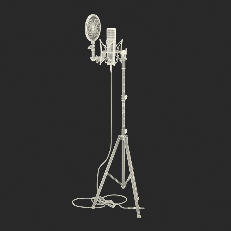 studio microphone stand 3d max