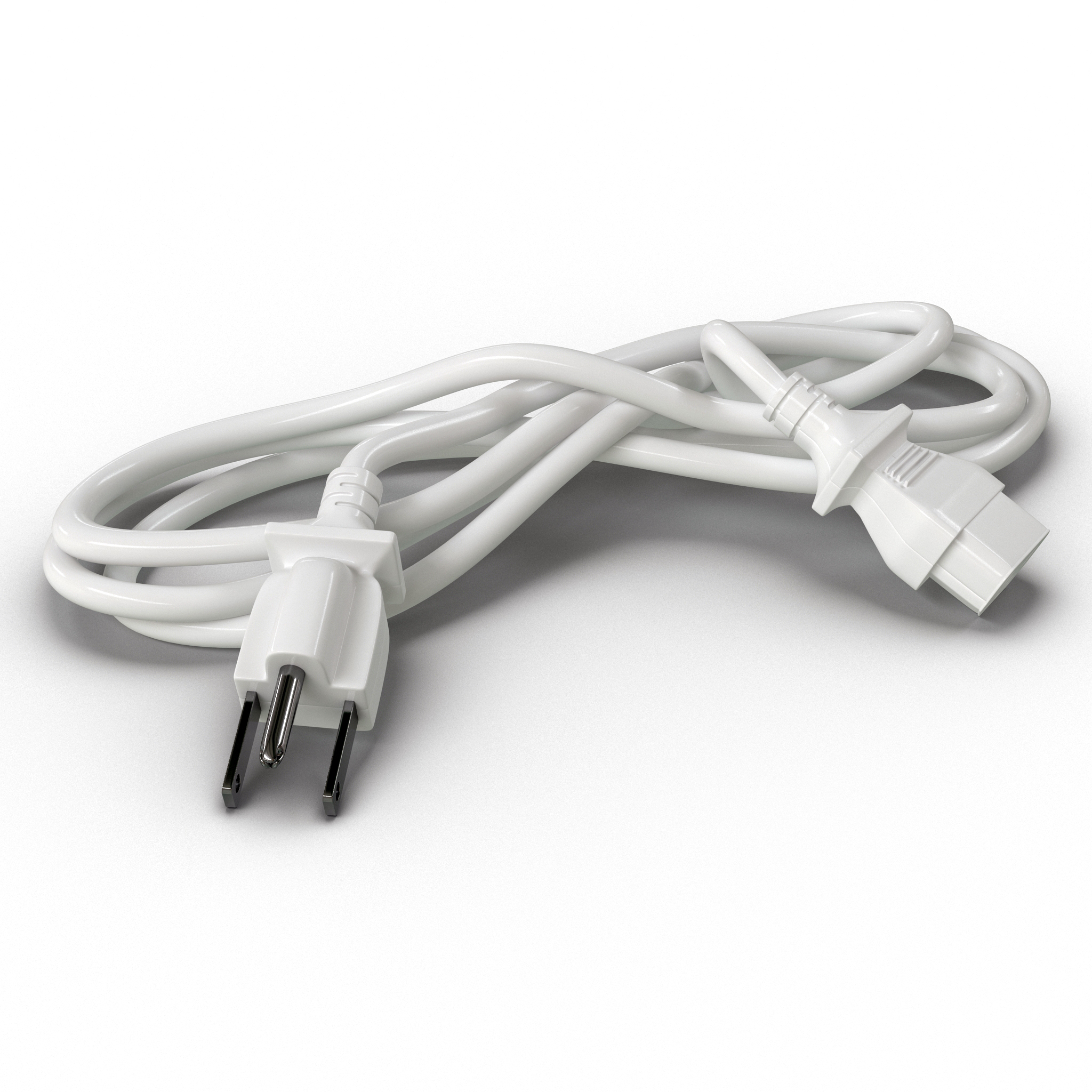 power cord white 3d model
