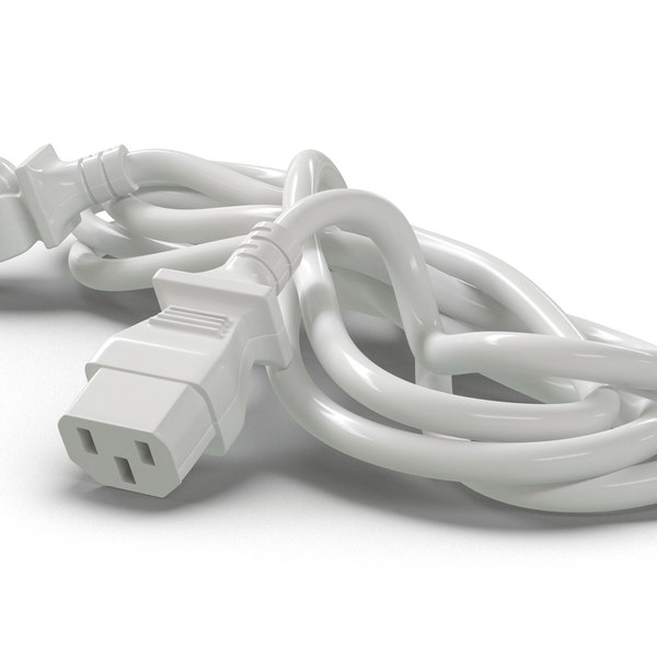 power cord white 3d model