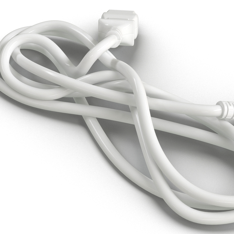 power cord white 3d model