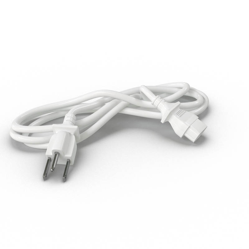 power cord white 3d model
