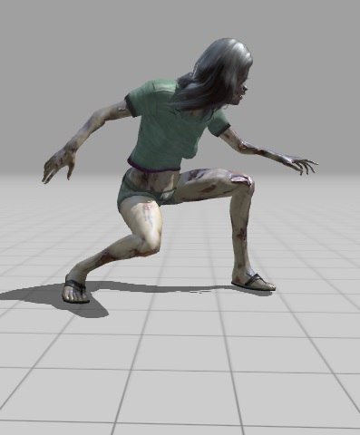 zombie woman rigged 3d model