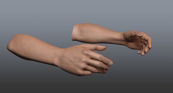 rigged human hands male 3d c4d