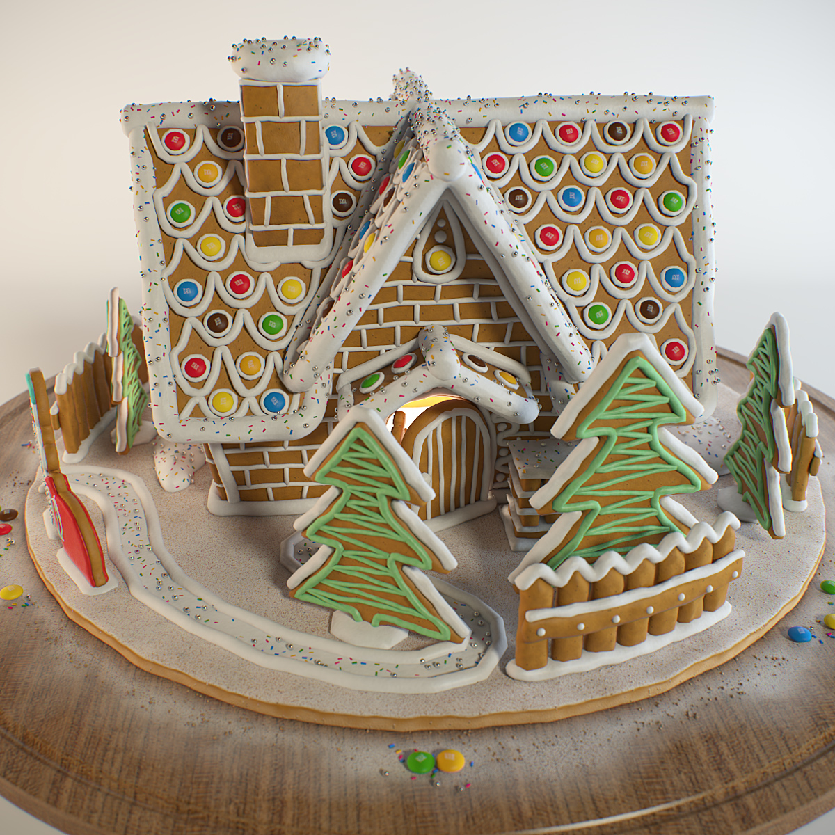 3d gingerbread house