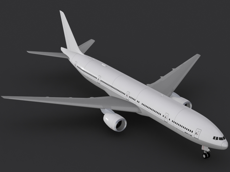 b 777 jet airliner 3d model