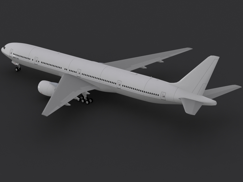 b 777 jet airliner 3d model
