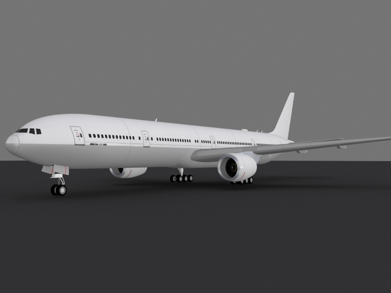 b 777 jet airliner 3d model