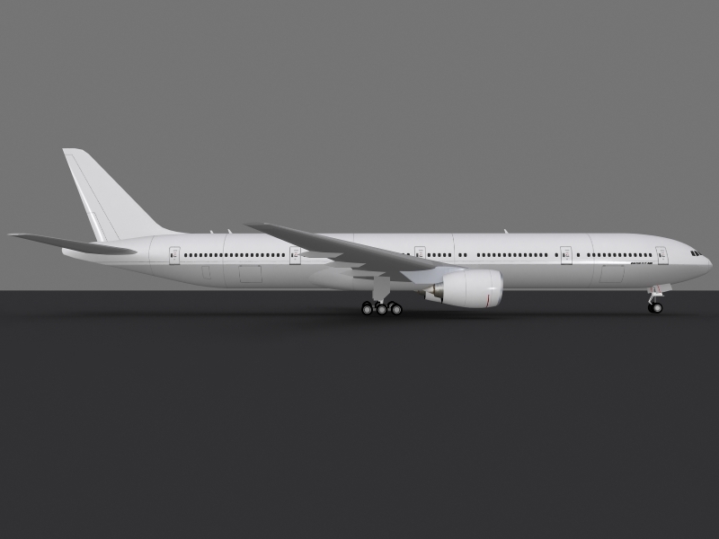 b 777 jet airliner 3d model