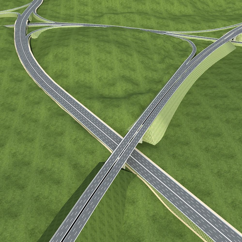 highway road way 3d model