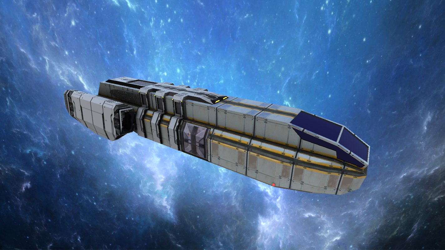 3d model sci-fi space freighter