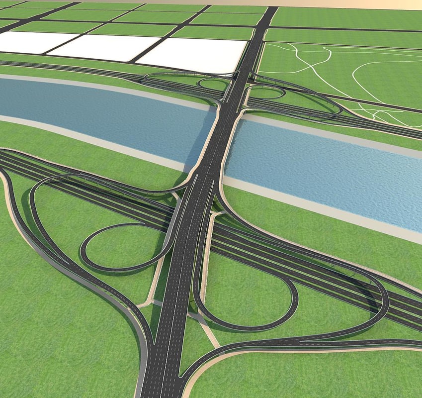 highway road way 3d max